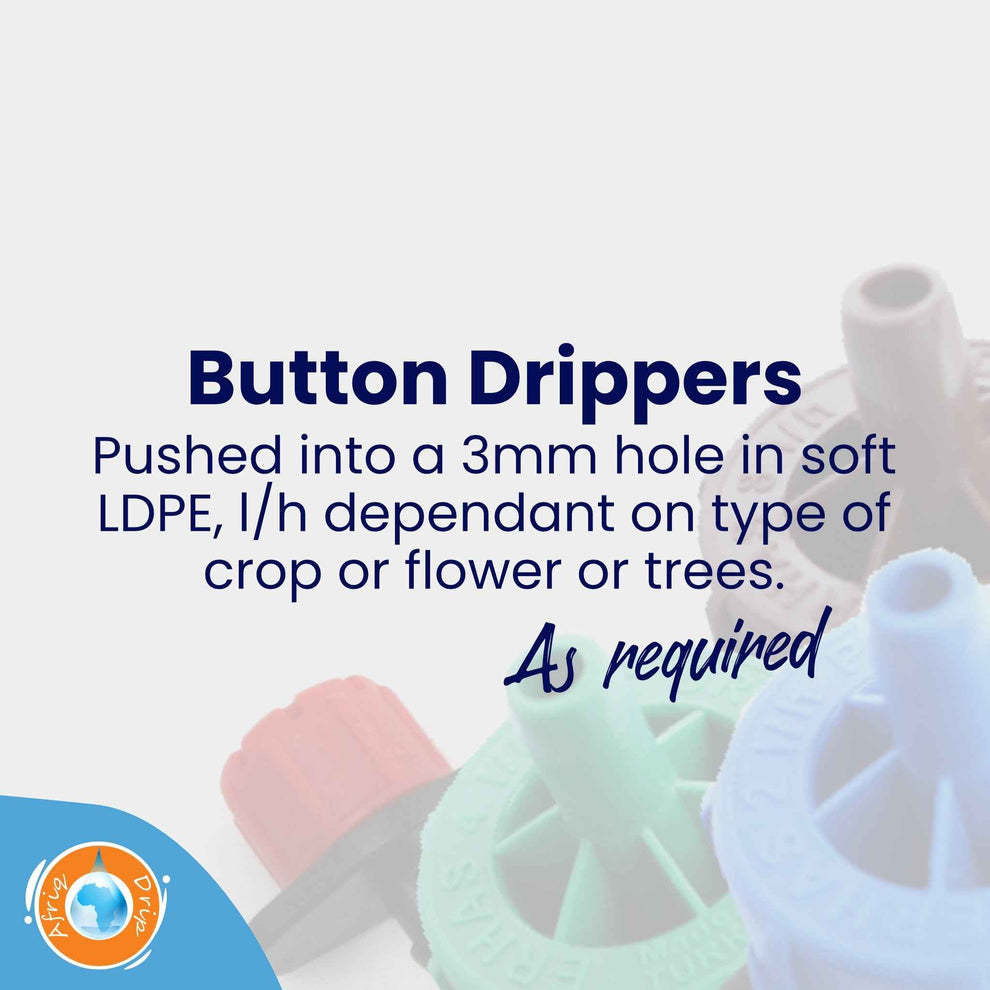 Afriq Drip 3mm Pressure Compensating Button Drippers for LDPE Pipe ...